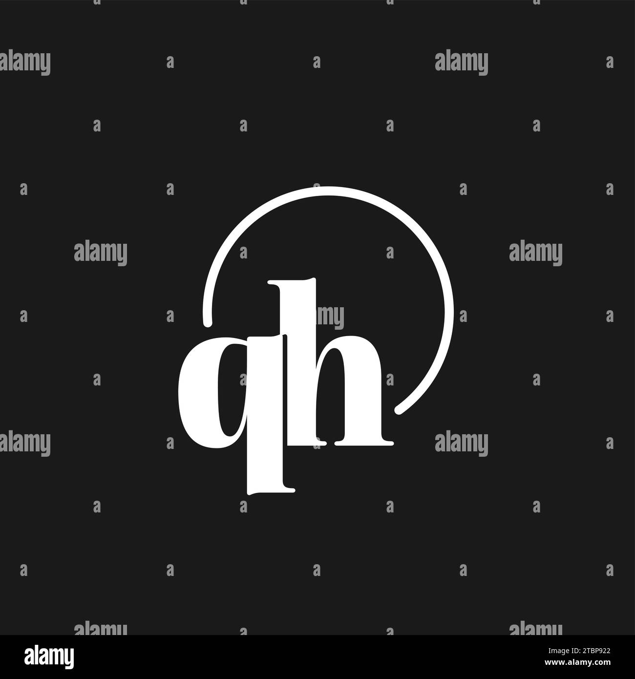 QH logo initials monogram with circular lines, minimalist and clean ...