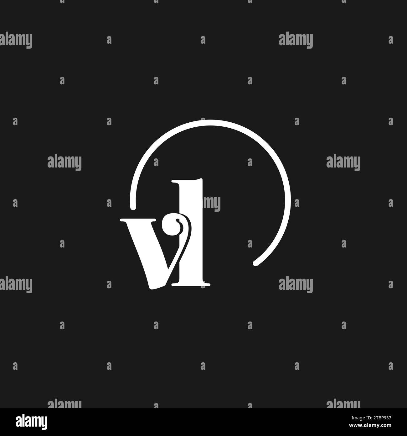 VL logo initials monogram with circular lines, minimalist and clean ...