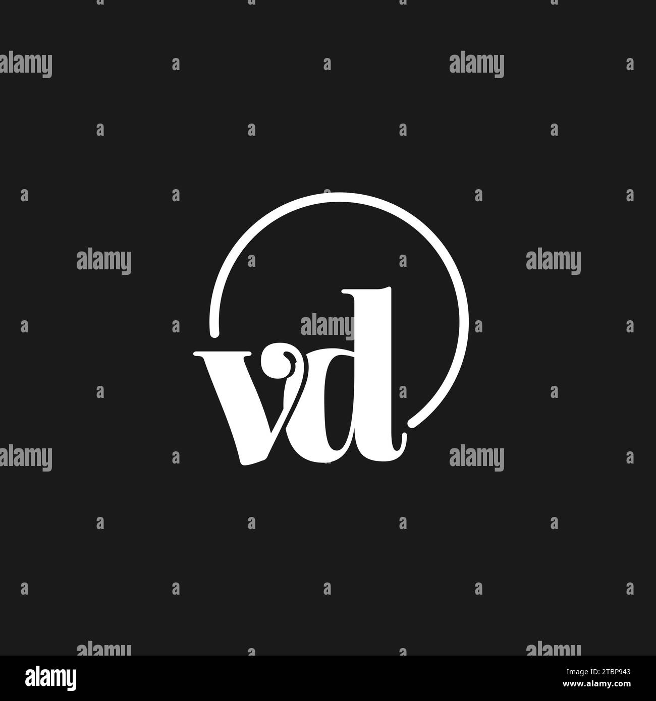 VD logo initials monogram with circular lines, minimalist and clean logo design, simple but ...