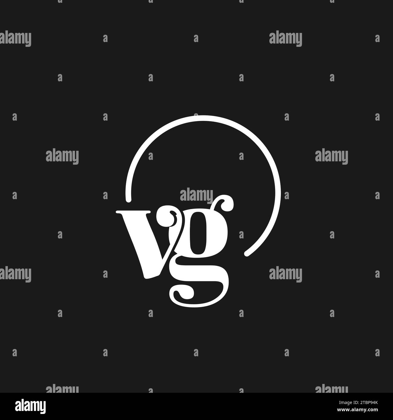 VG logo initials monogram with circular lines, minimalist and clean ...