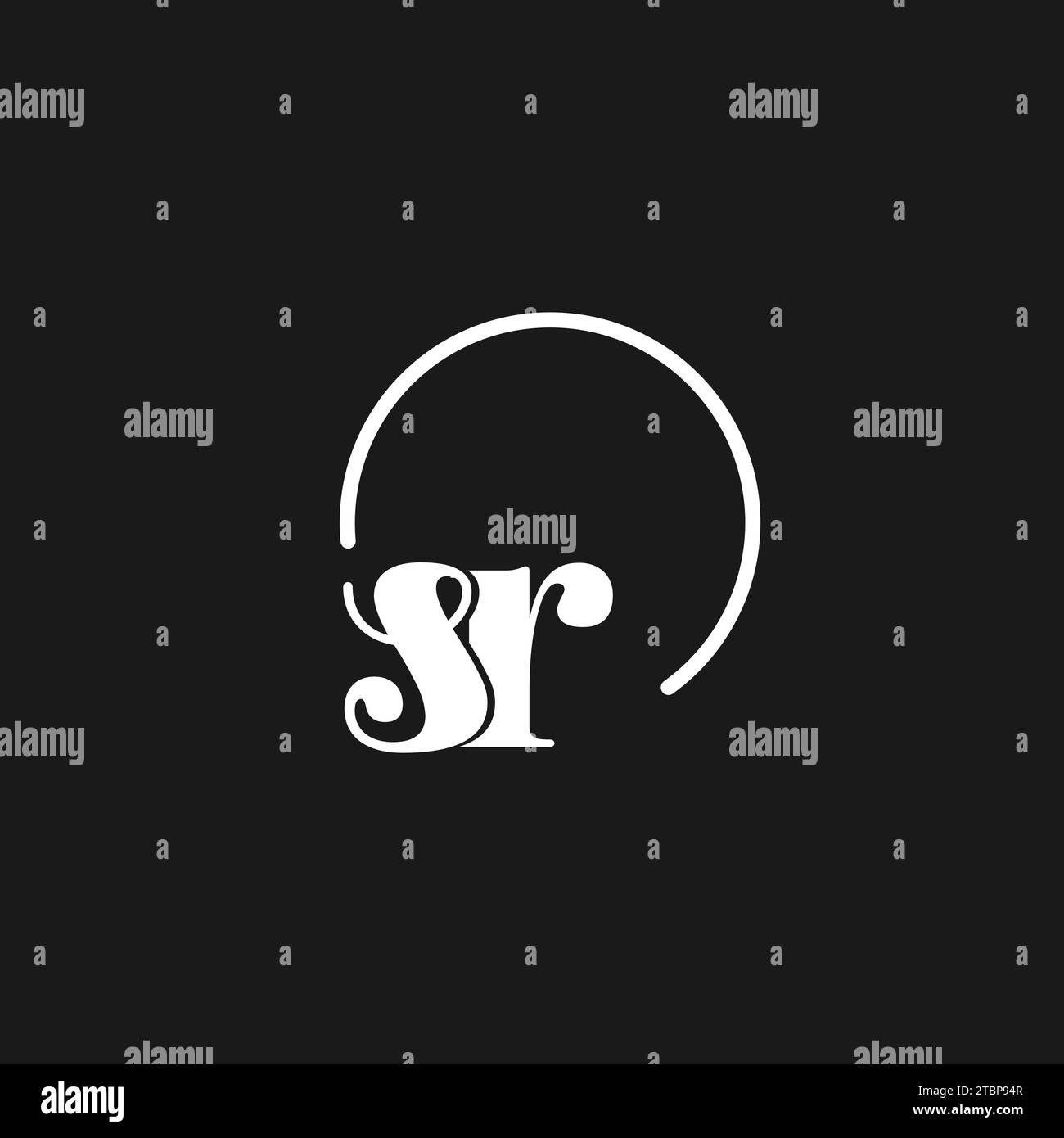 SR logo initials monogram with circular lines, minimalist and clean ...
