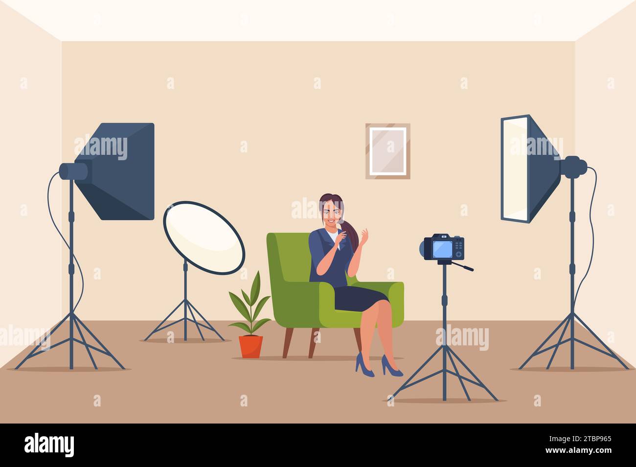 Two person interview record Stock Vector Images - Alamy