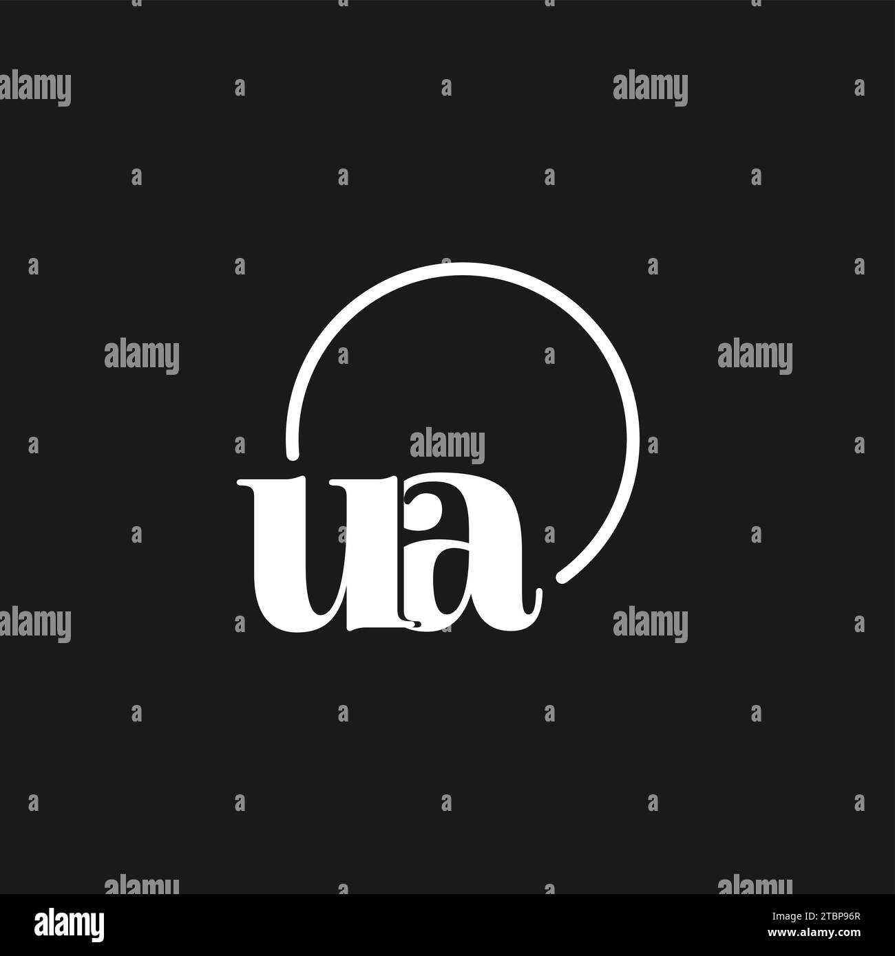 UA logo initials monogram with circular lines, minimalist and clean logo design, simple but ...
