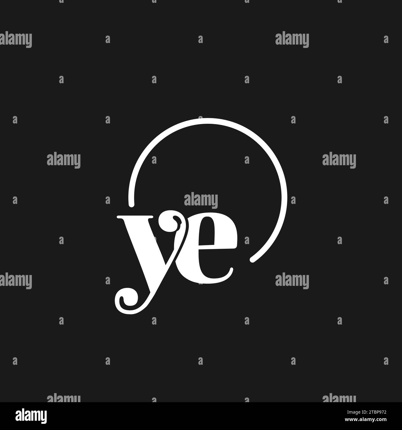 YE logo initials monogram with circular lines, minimalist and clean ...