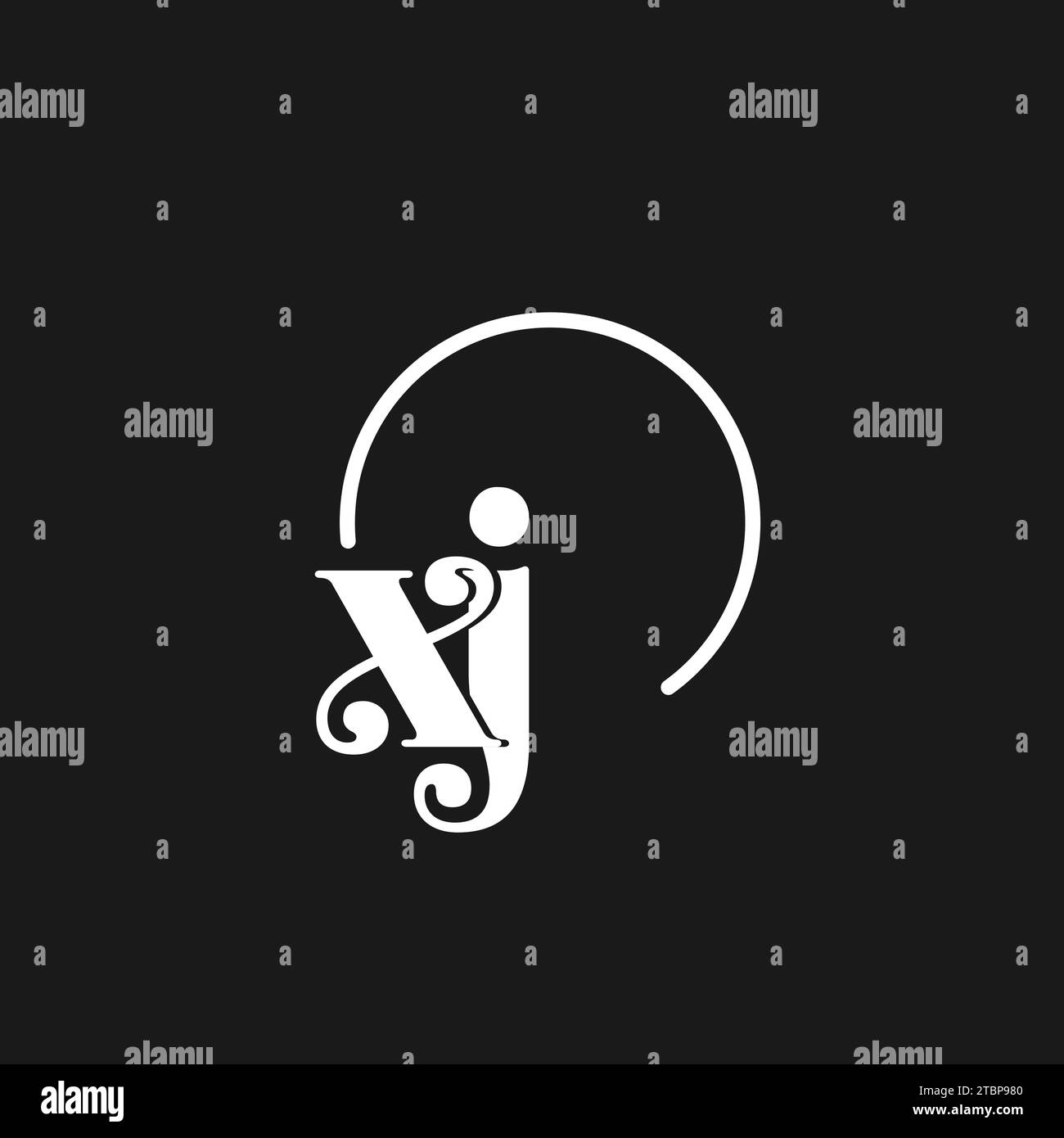 XJ logo initials monogram with circular lines, minimalist and clean ...