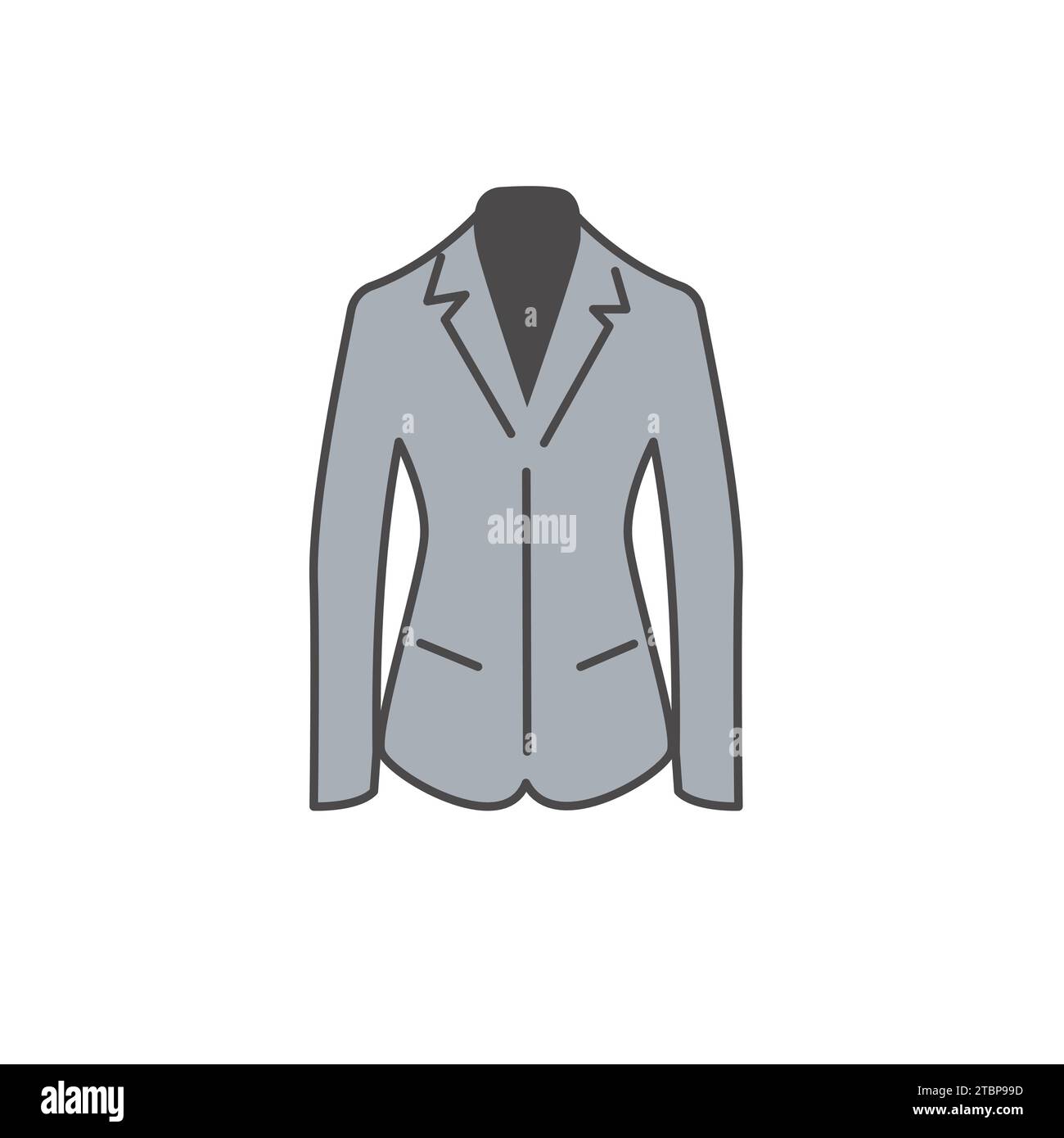 Grey Horse Riding Blazer Flat Outline Colored Icon. Stylish Vector ...