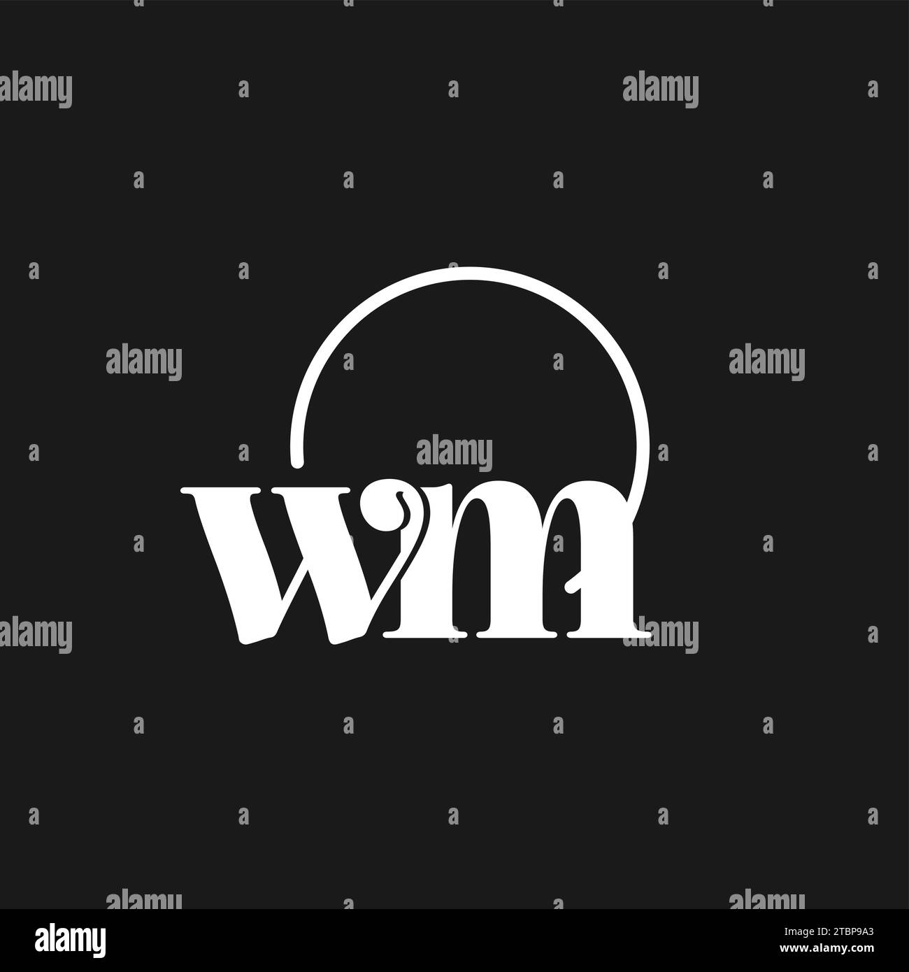 WM logo initials monogram with circular lines, minimalist and clean logo design, simple but ...