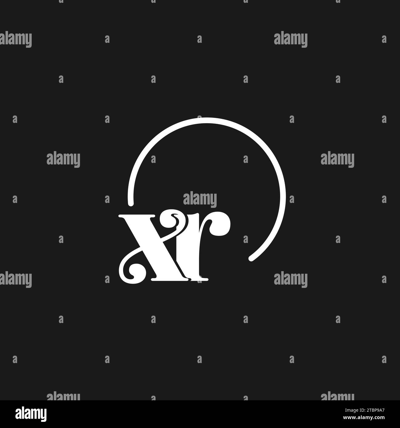 XR logo initials monogram with circular lines, minimalist and clean ...
