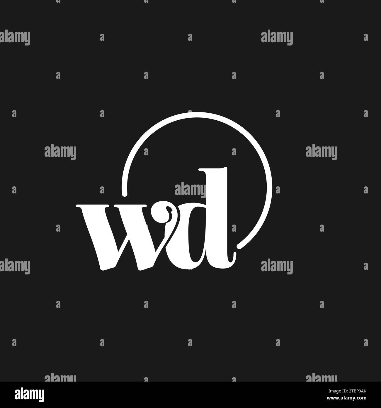 WD logo initials monogram with circular lines, minimalist and clean ...