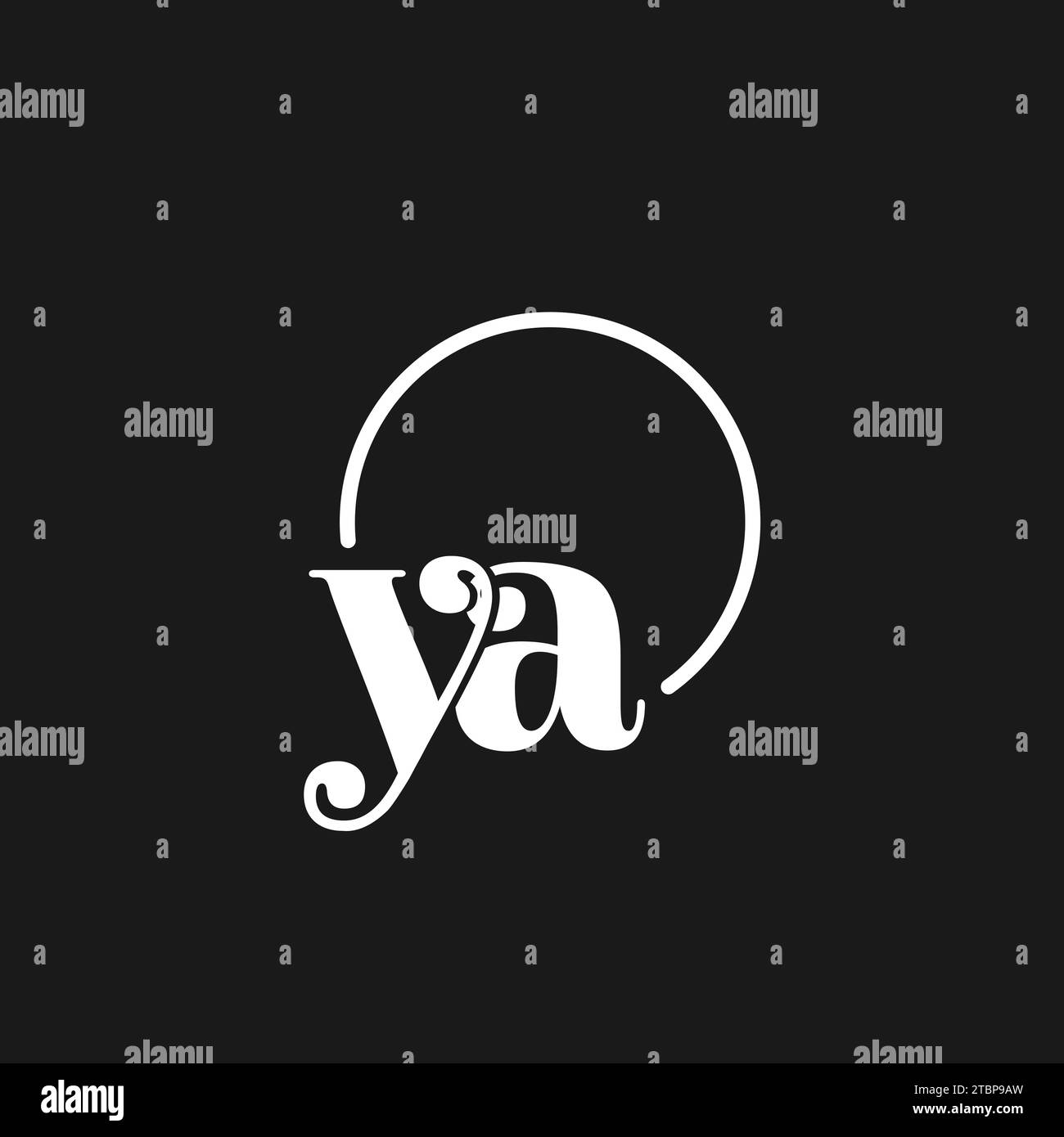 YA logo initials monogram with circular lines, minimalist and clean ...