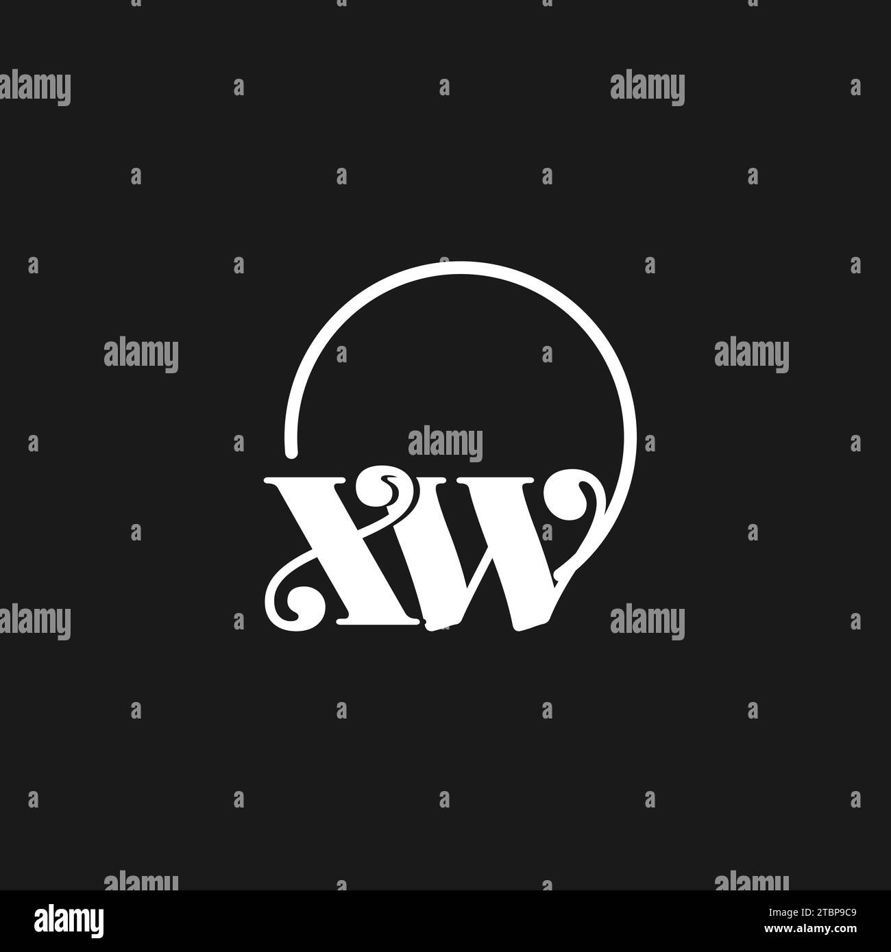 XW logo initials monogram with circular lines, minimalist and clean ...