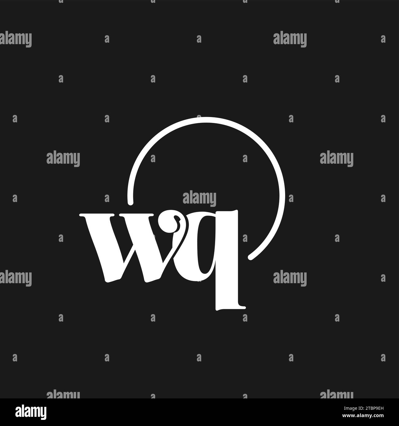 WQ logo initials monogram with circular lines, minimalist and clean ...