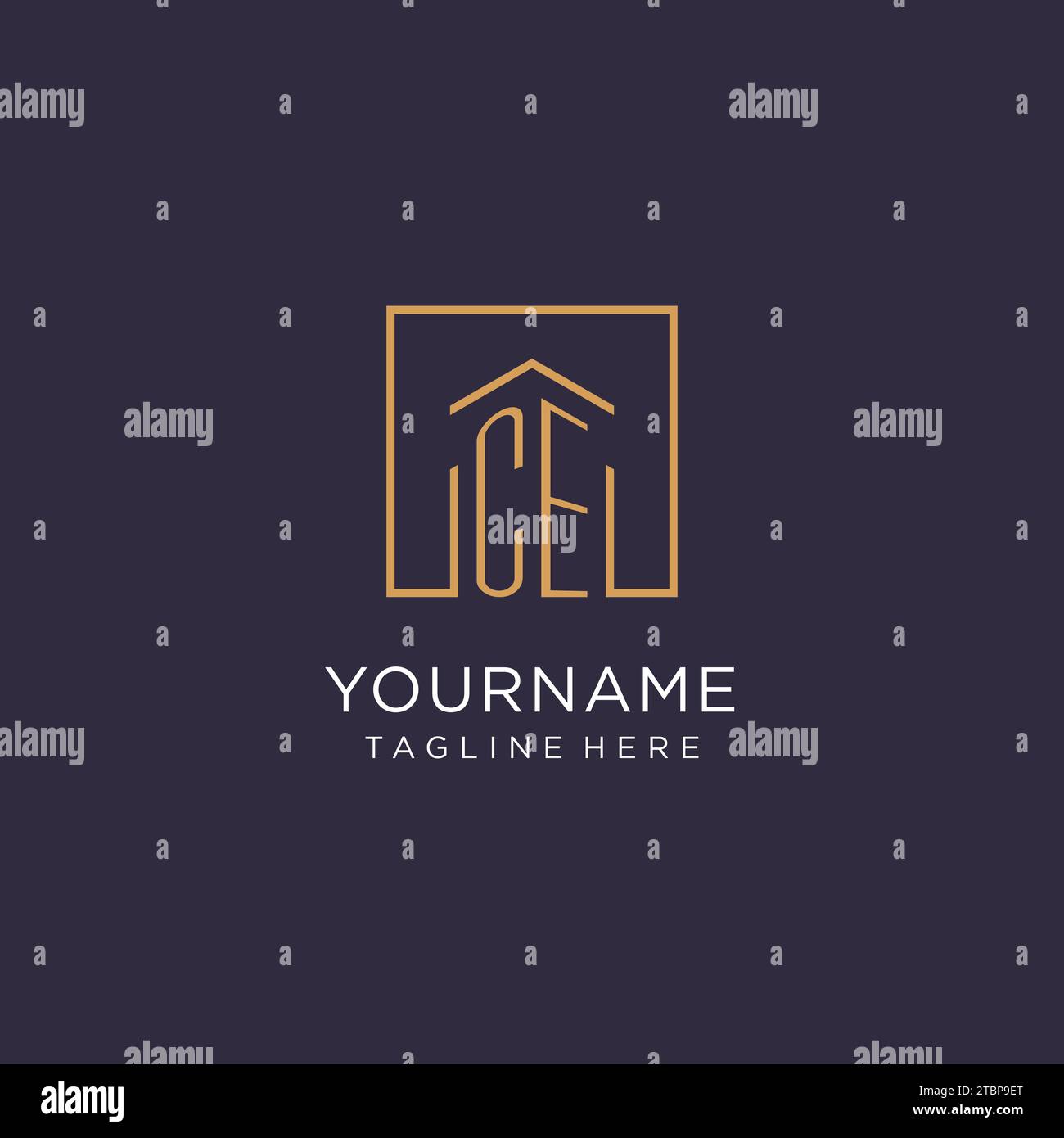 CE initial square logo design, modern and luxury real estate logo style ...