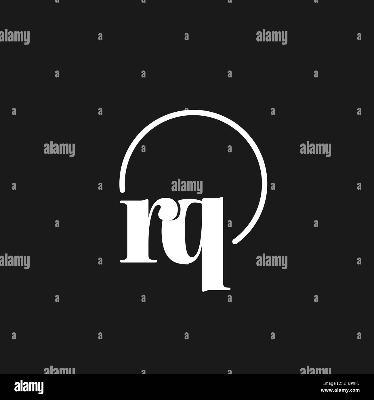 RQ logo initials monogram with circular lines, minimalist and clean ...