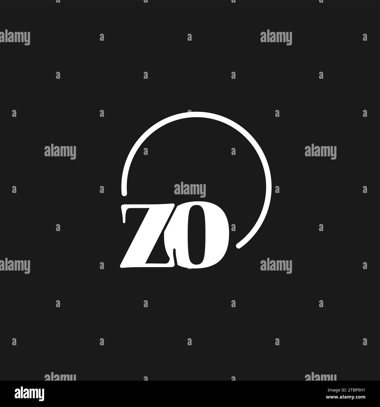 ZO logo initials monogram with circular lines, minimalist and clean ...