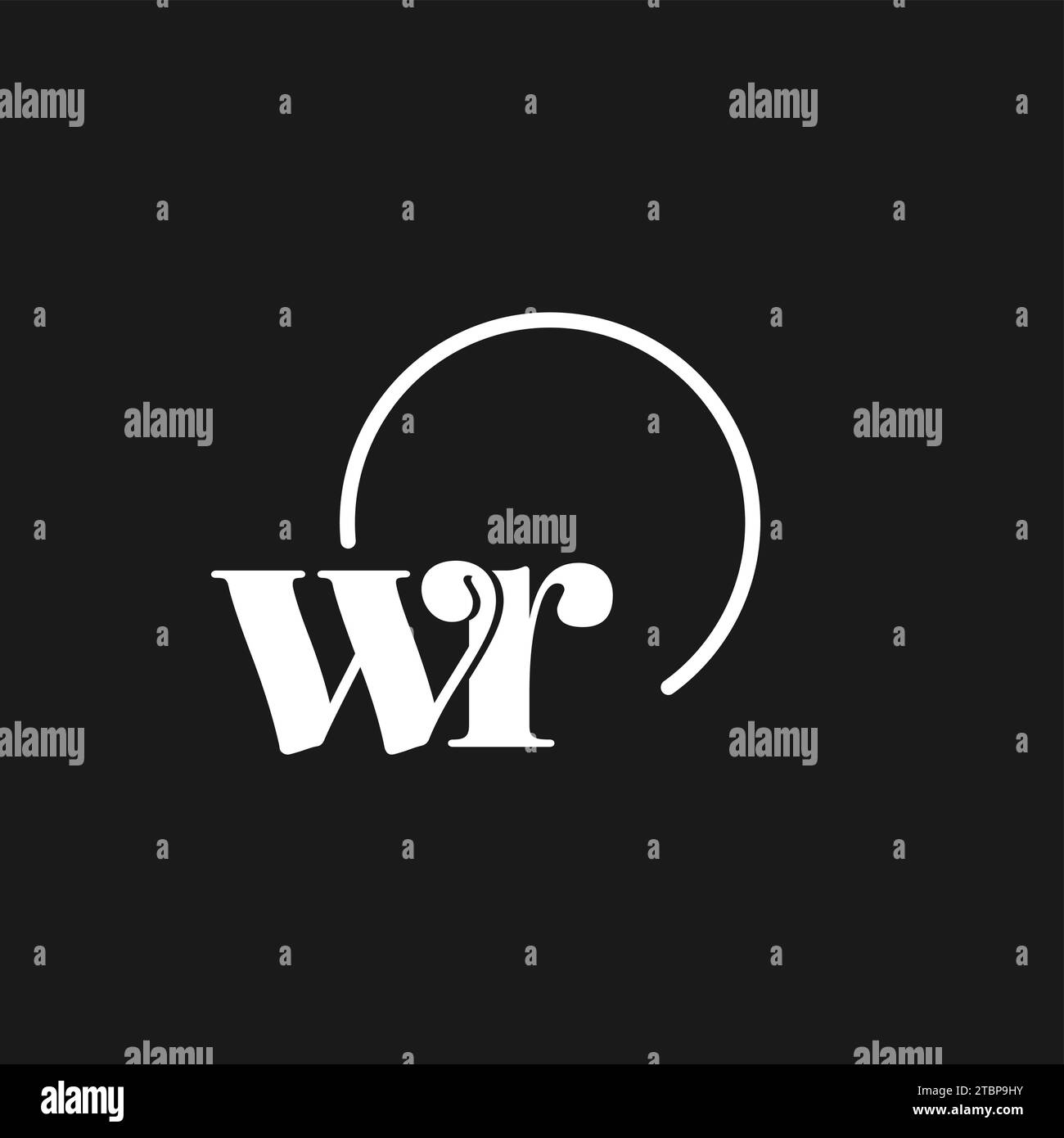 WR logo initials monogram with circular lines, minimalist and clean ...