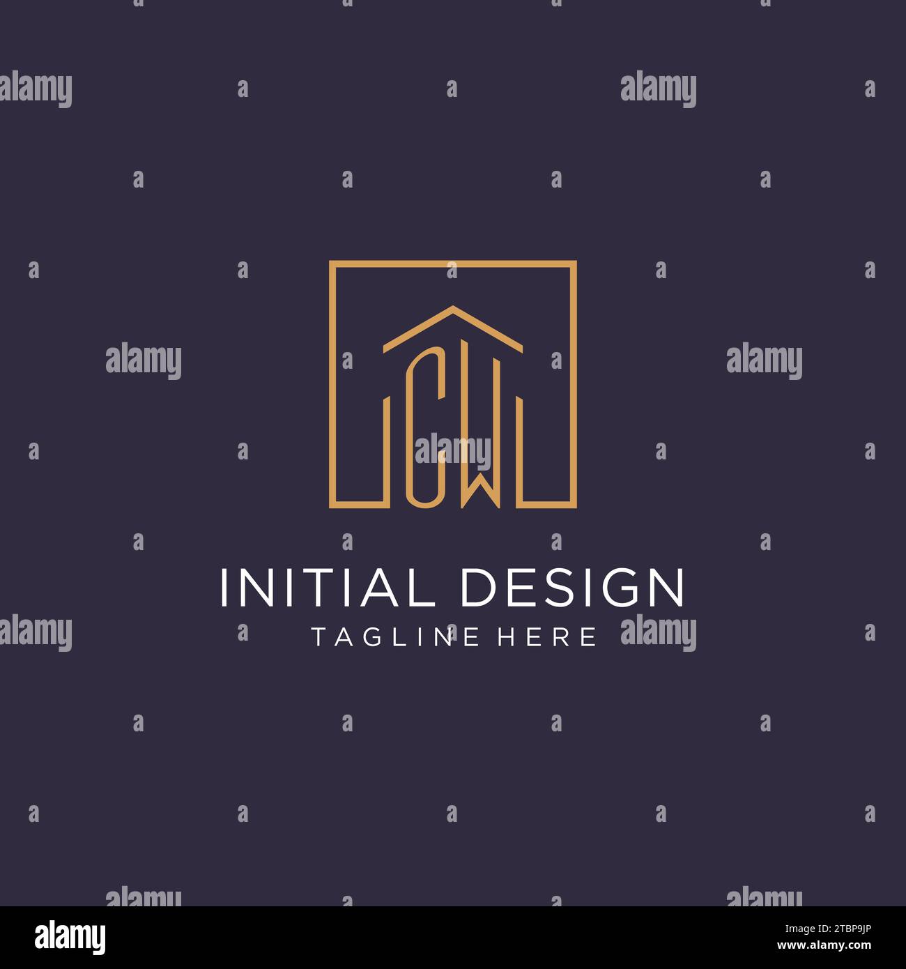 CW initial square logo design, modern and luxury real estate logo style ...