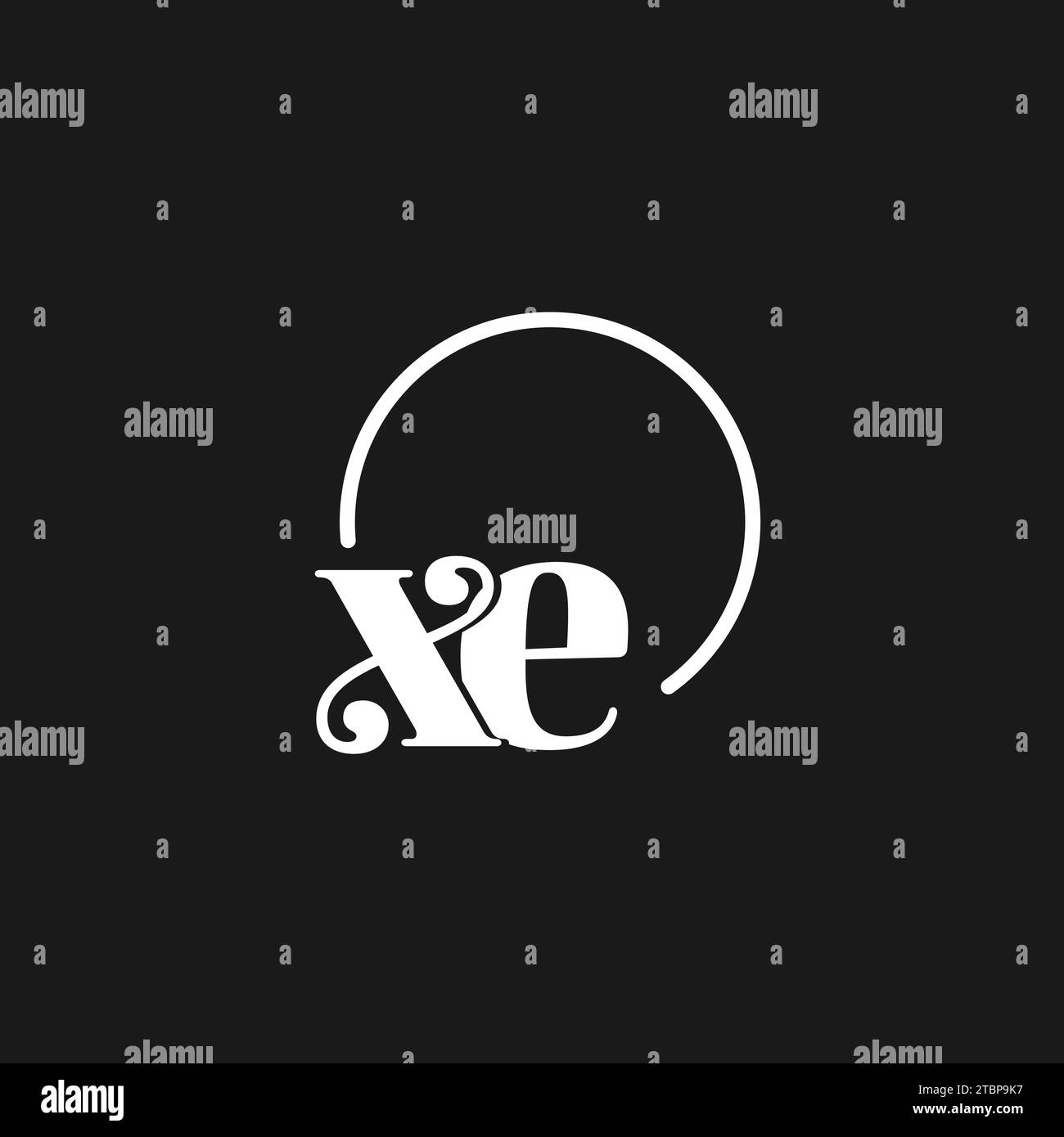 XE logo initials monogram with circular lines, minimalist and clean ...