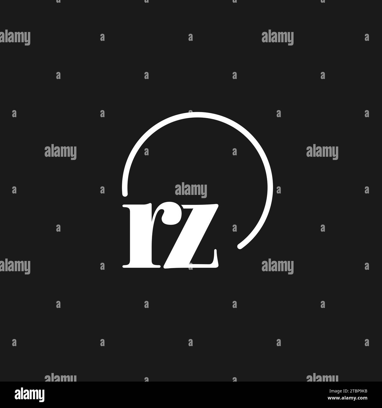 RZ logo initials monogram with circular lines, minimalist and clean ...