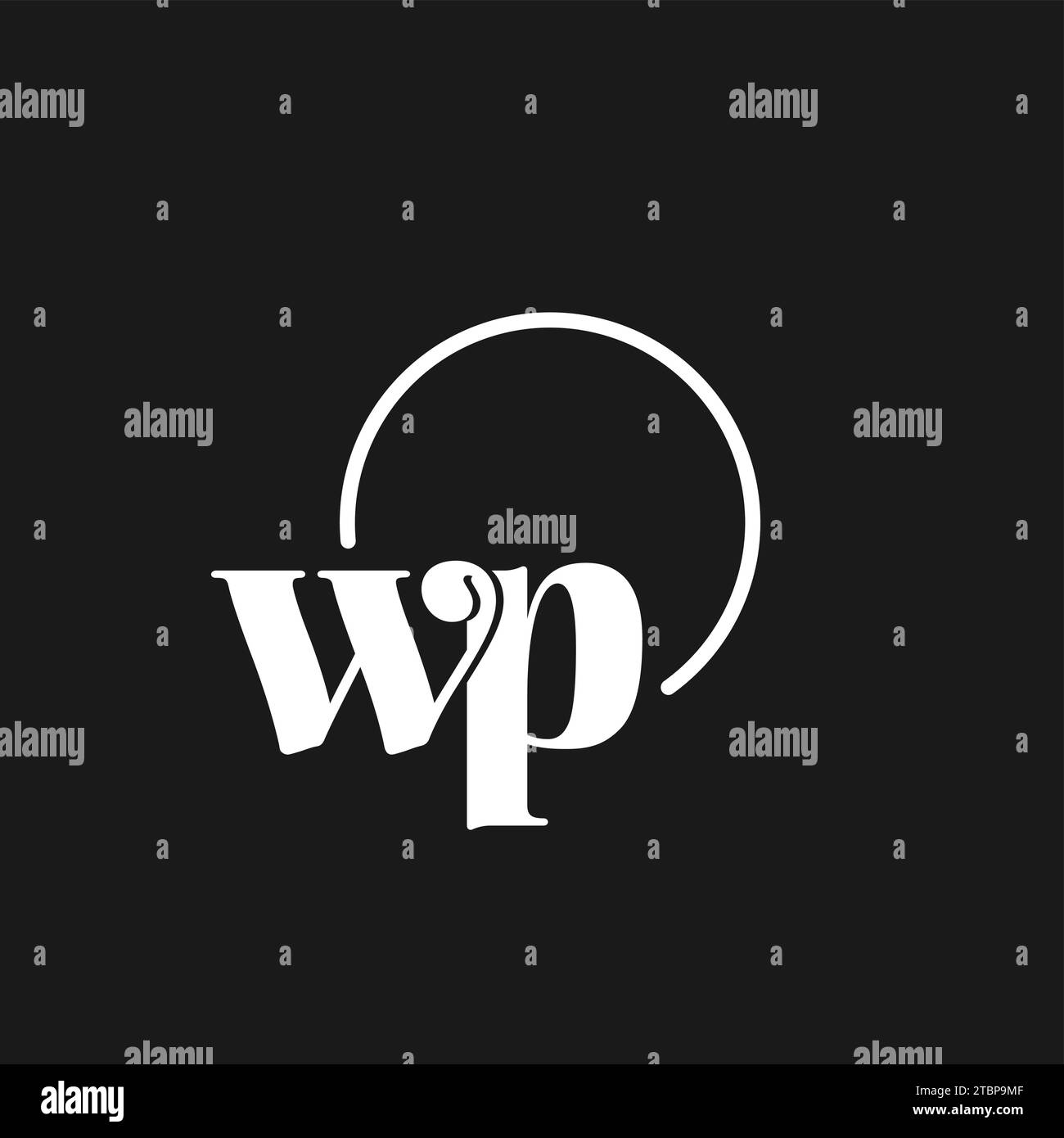 WP logo initials monogram with circular lines, minimalist and clean ...