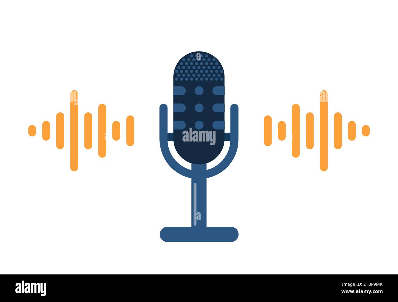 Podcast concept. Sound wave equalizer symbol. Microphone, voice ...