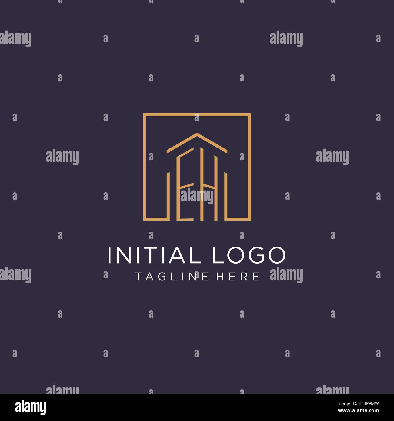 EH initial square logo design, modern and luxury real estate logo style ...