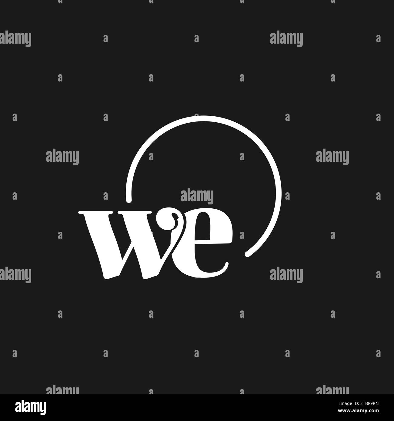 WE logo initials monogram with circular lines, minimalist and clean ...