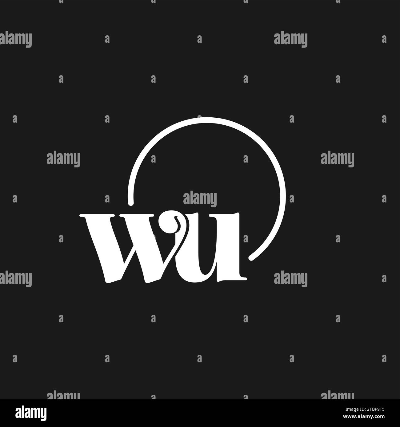 WU logo initials monogram with circular lines, minimalist and clean ...