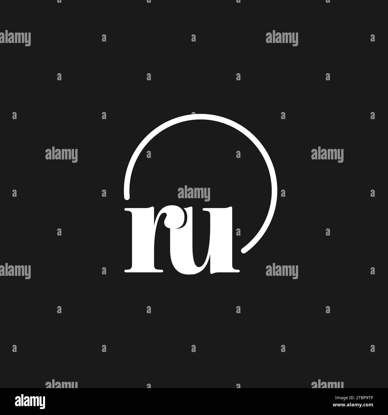 RU logo initials monogram with circular lines, minimalist and clean ...