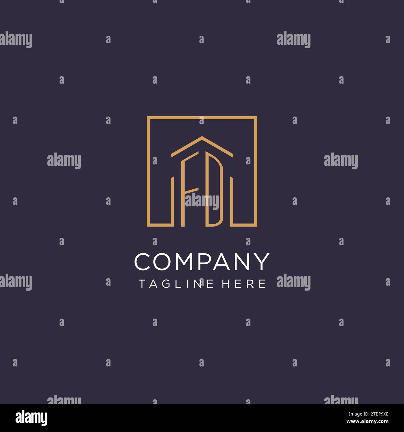 FD initial square logo design, modern and luxury real estate logo style ...