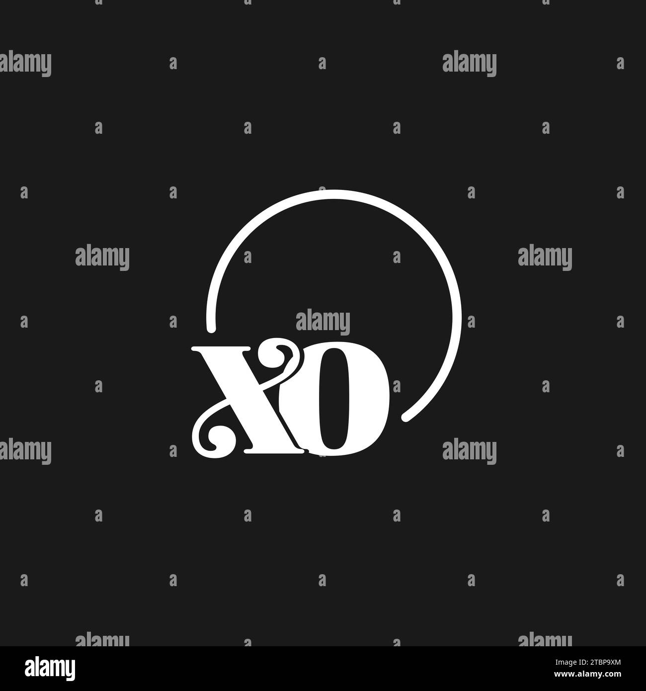 XO logo initials monogram with circular lines, minimalist and clean ...
