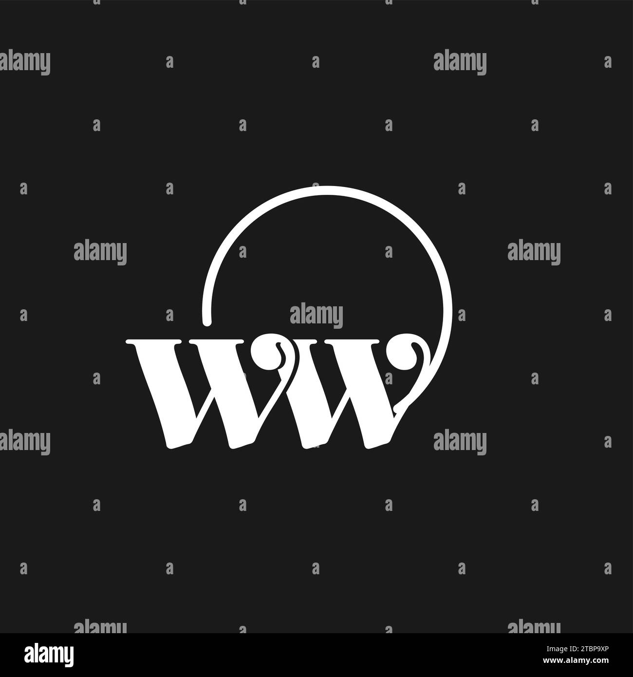 WW logo initials monogram with circular lines, minimalist and clean ...