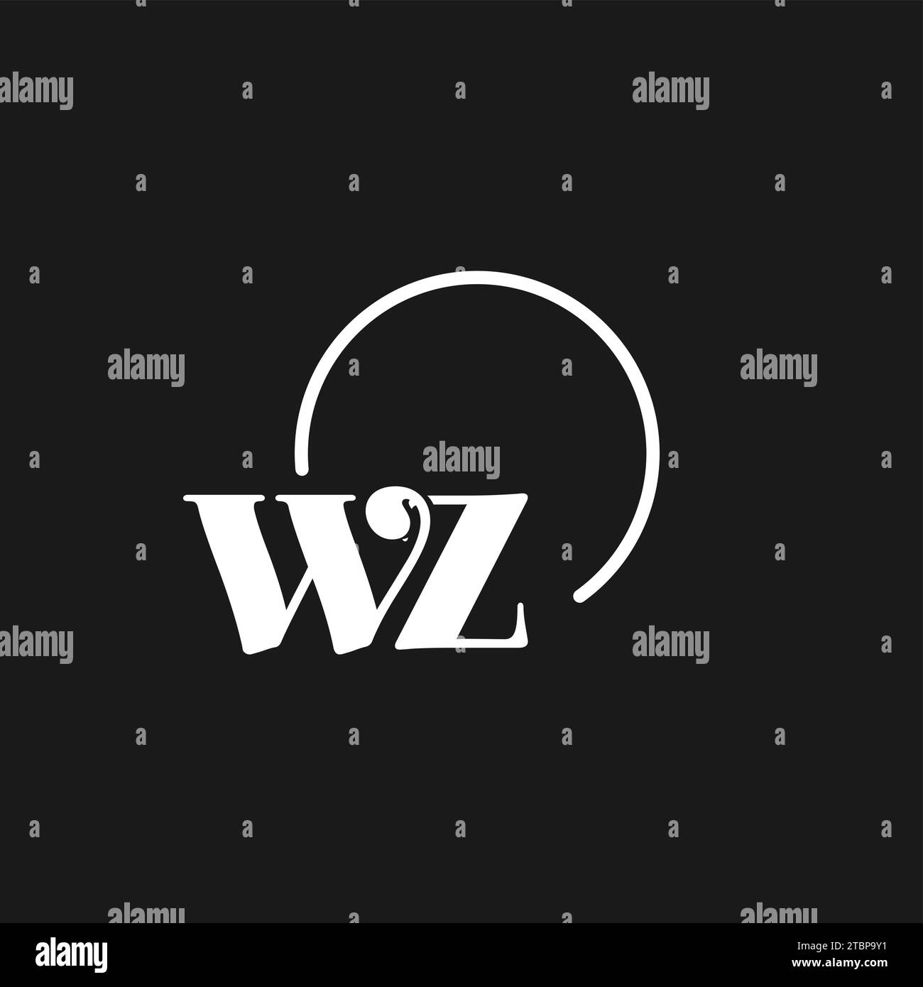 WZ logo initials monogram with circular lines, minimalist and clean ...