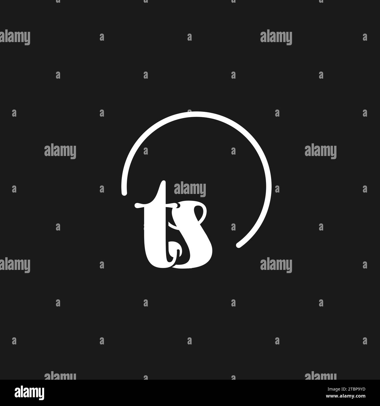 TS logo initials monogram with circular lines, minimalist and clean logo design, simple but ...