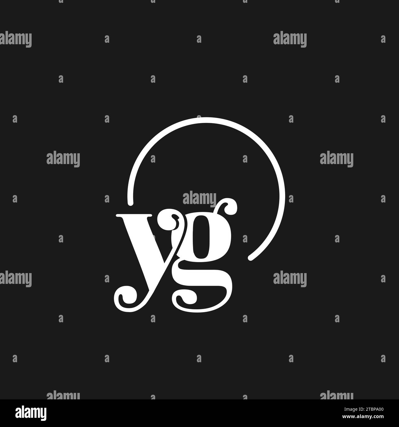 YG logo initials monogram with circular lines, minimalist and clean ...