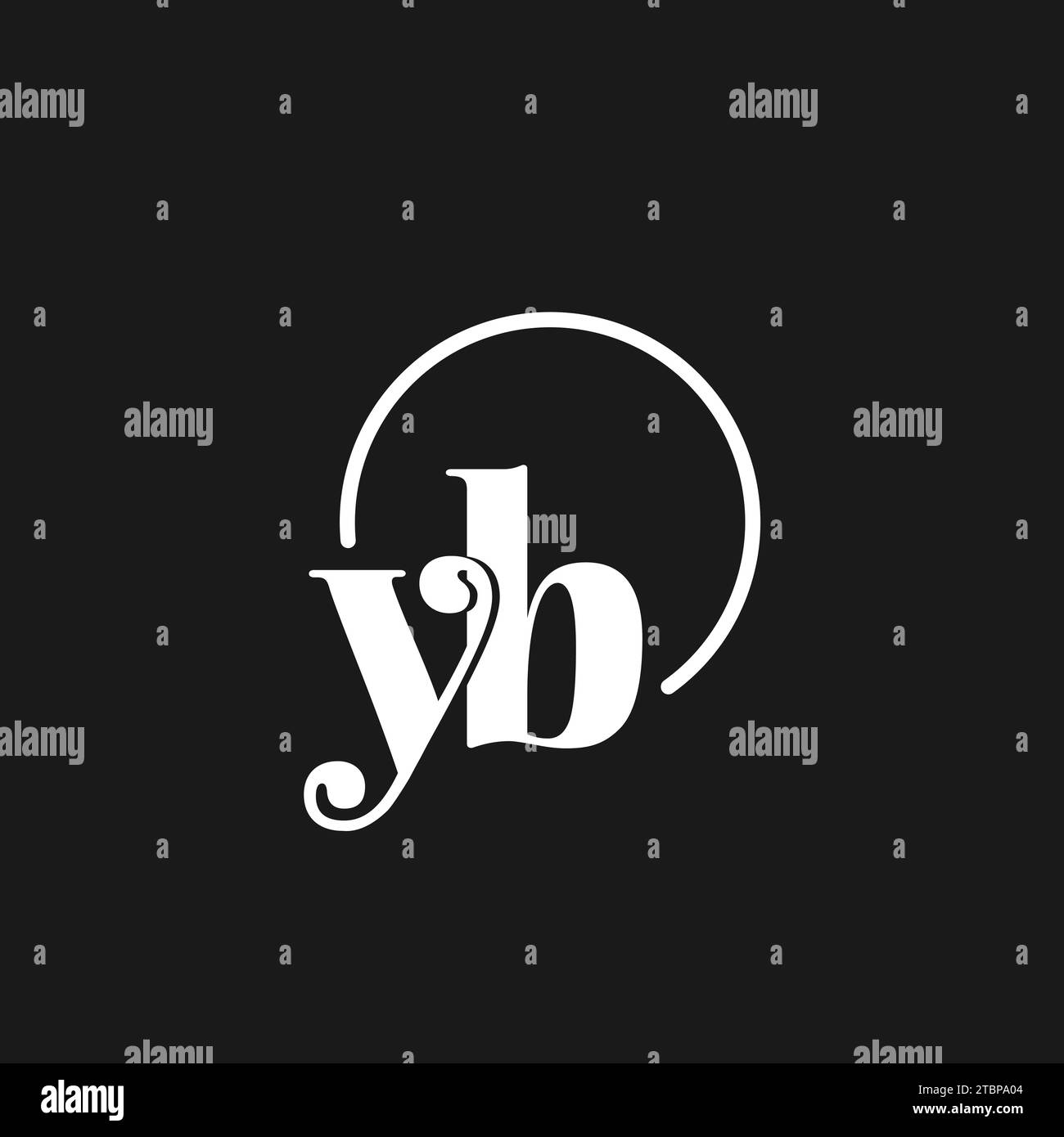 YB logo initials monogram with circular lines, minimalist and clean ...