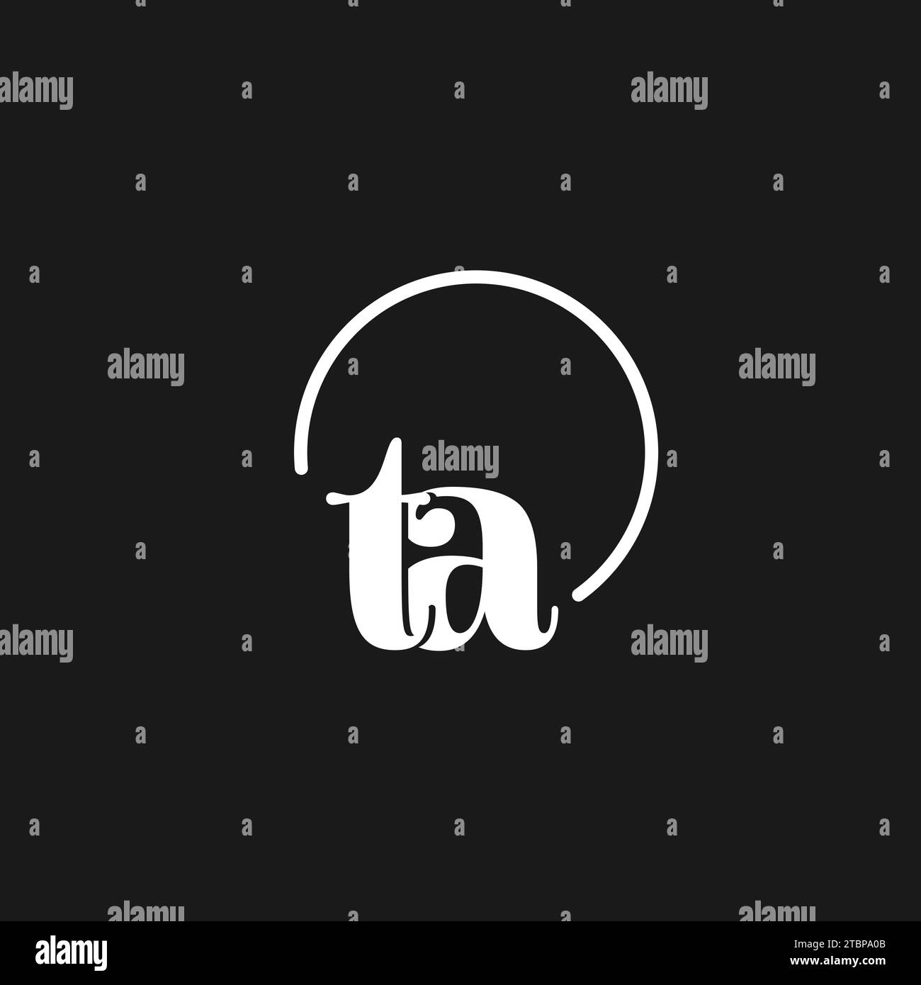 TA logo initials monogram with circular lines, minimalist and clean ...