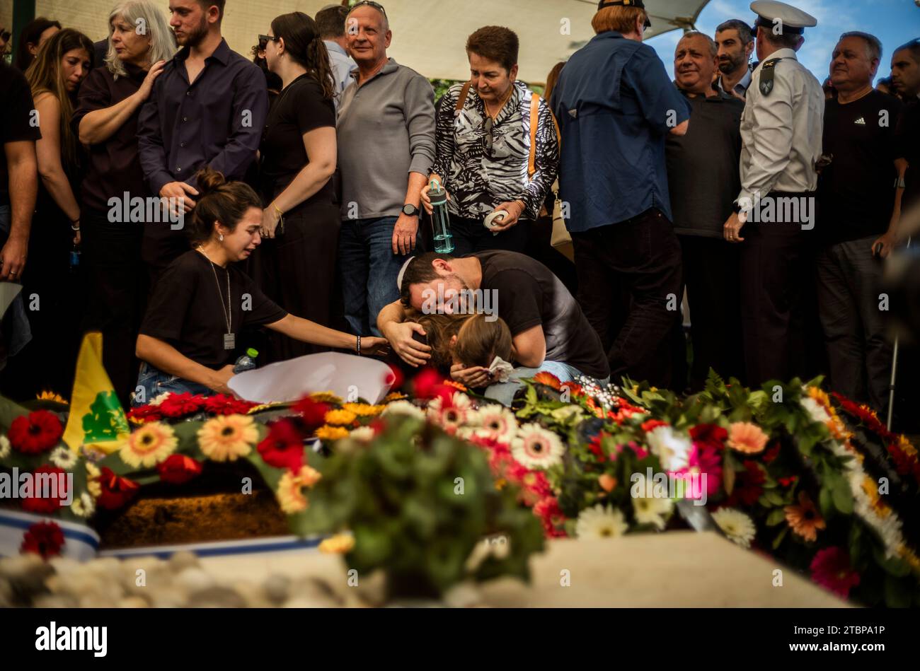 Herzliya, Israel. 08th Dec, 2023. People attend the funeral of Israeli ...