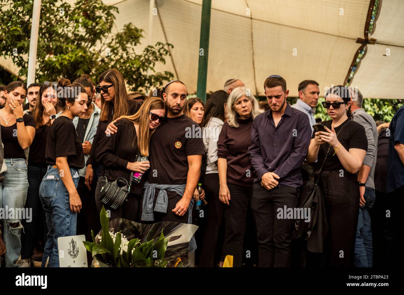 Herzliya, Israel. 08th Dec, 2023. Friends and family attend the funeral ...