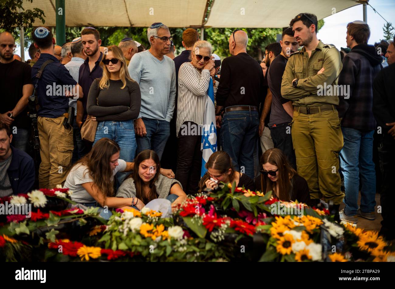 Herzliya, Israel. 08th Dec, 2023. People attend the funeral of Israeli ...