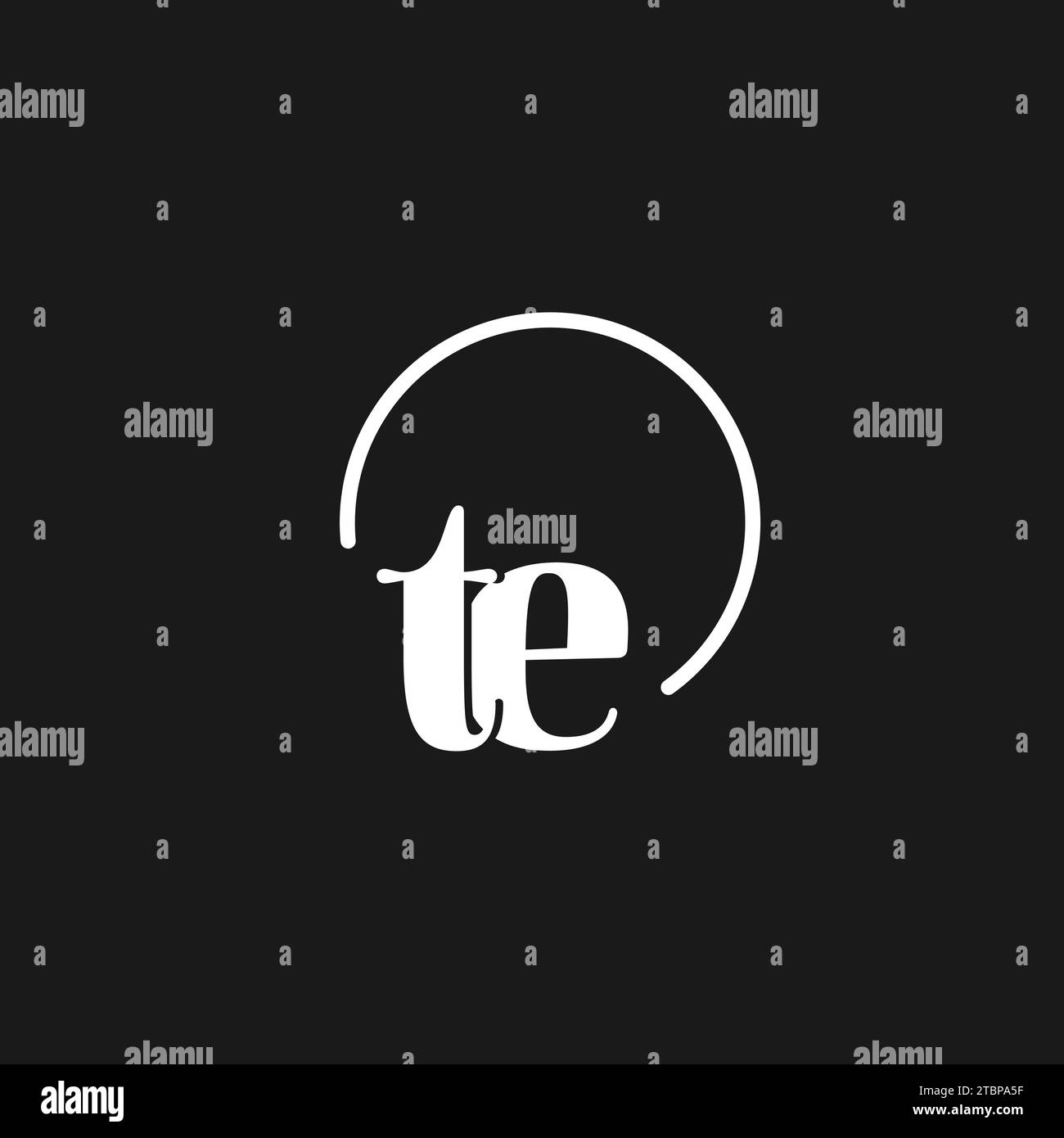 TE logo initials monogram with circular lines, minimalist and clean ...
