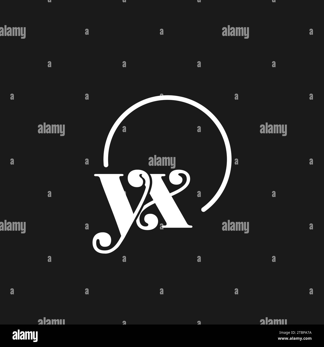 YX logo initials monogram with circular lines, minimalist and clean logo design, simple but ...