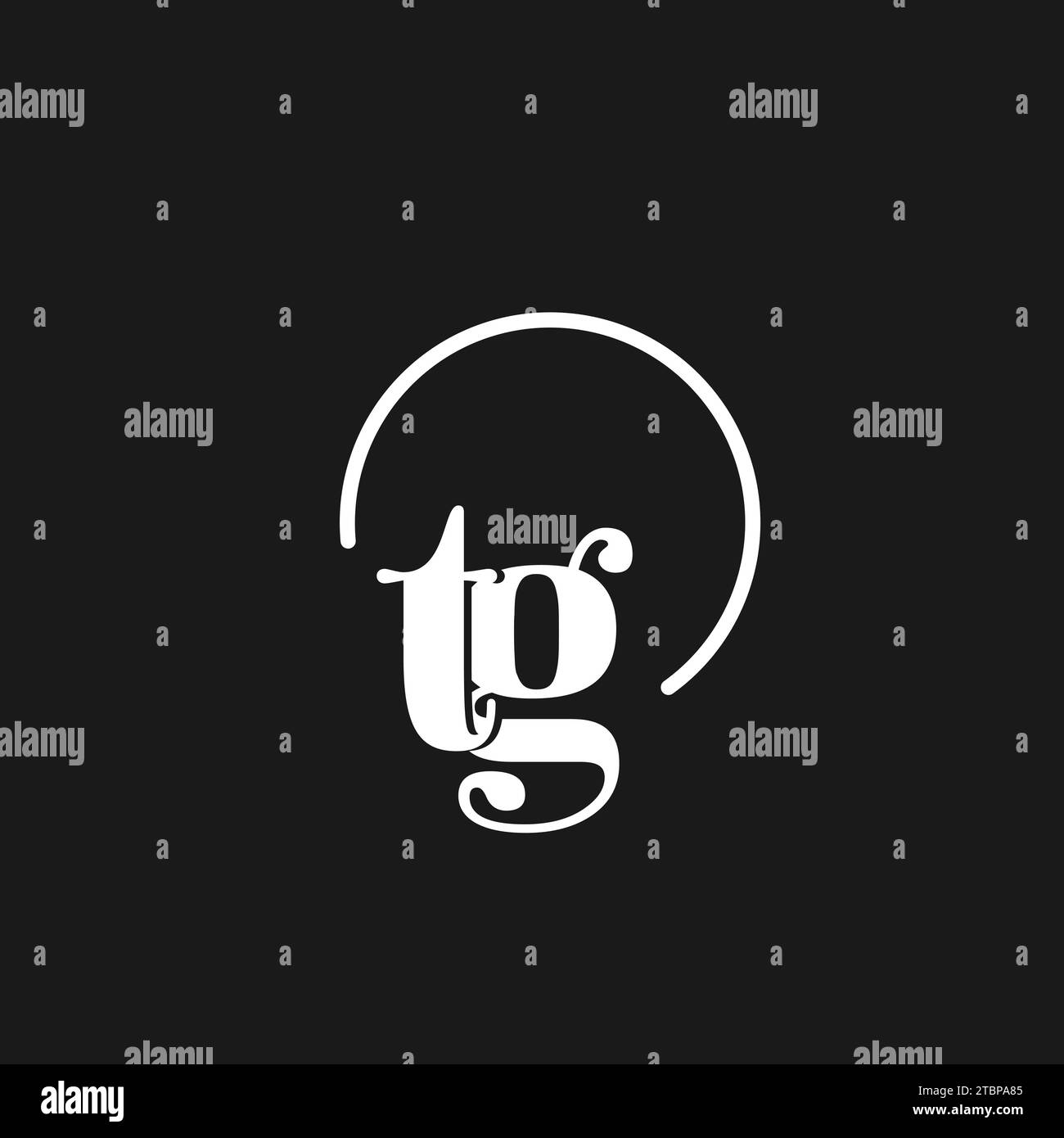TG logo initials monogram with circular lines, minimalist and clean ...