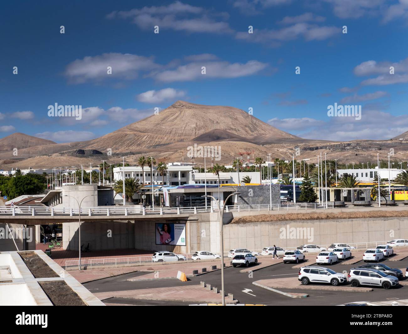 A car paek at César Manrique Airport near Arrecife on Lanzarote, Canary ...