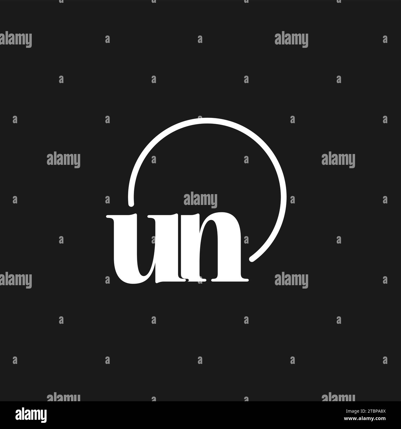 UN logo initials monogram with circular lines, minimalist and clean ...