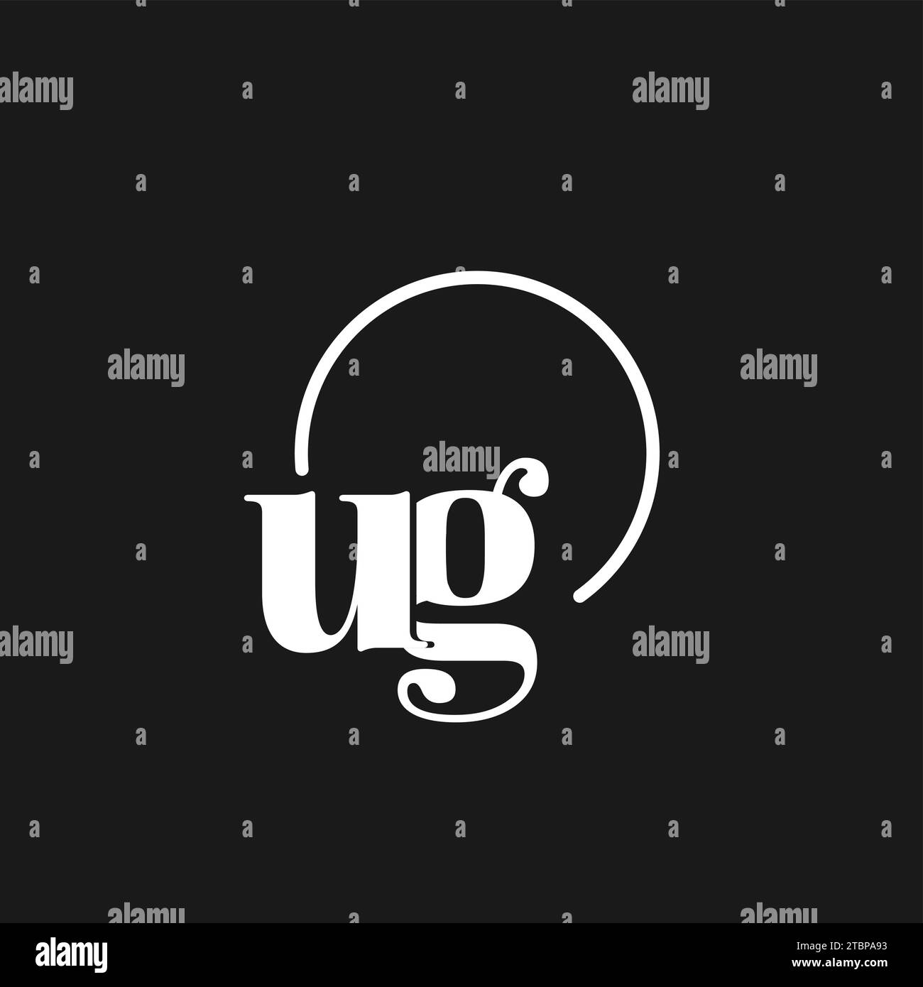 UG logo initials monogram with circular lines, minimalist and clean ...