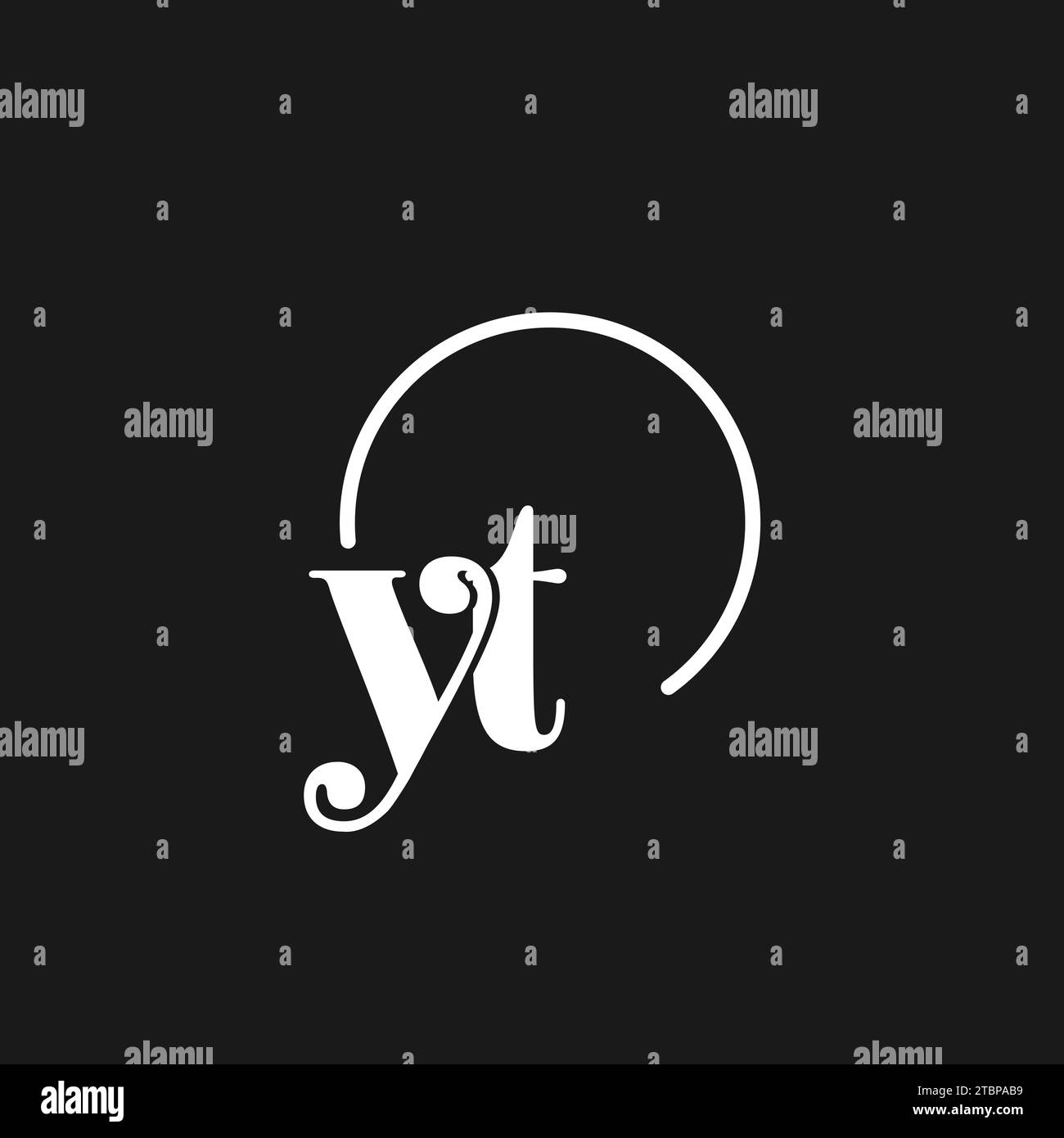 YT logo initials monogram with circular lines, minimalist and clean ...