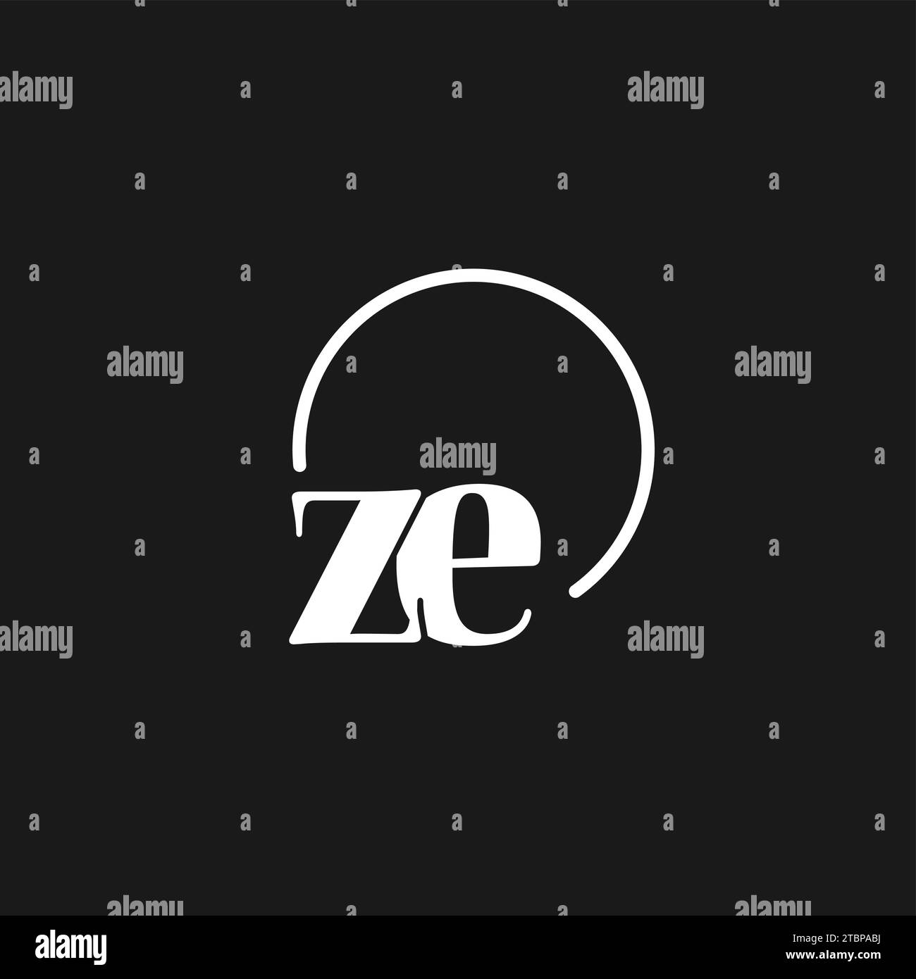 ZE logo initials monogram with circular lines, minimalist and clean ...