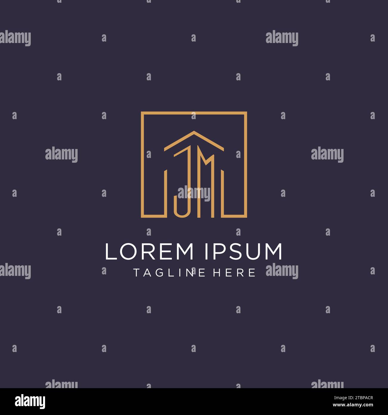 JM initial square logo design, modern and luxury real estate logo style ...