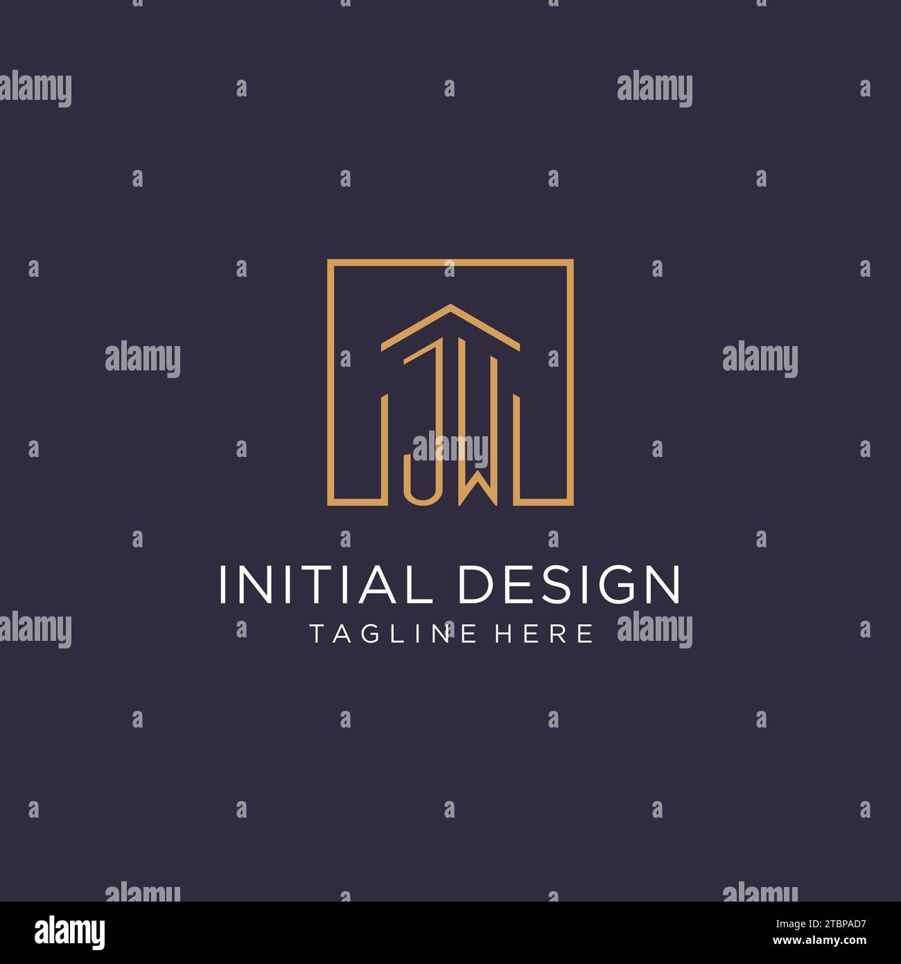JW initial square logo design, modern and luxury real estate logo style ...